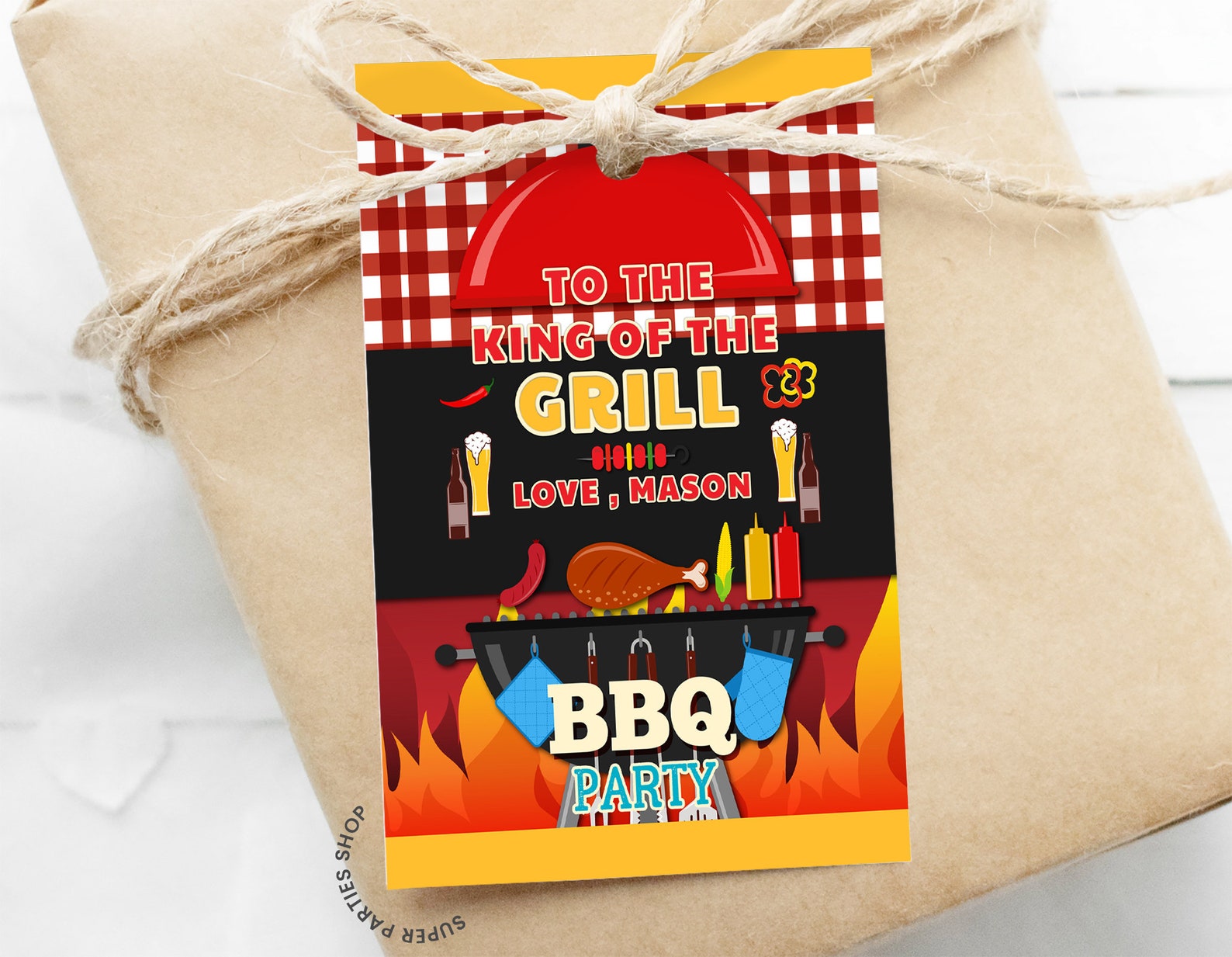 BBQ Favor Tag Label Printable babyque Baby - Etsy