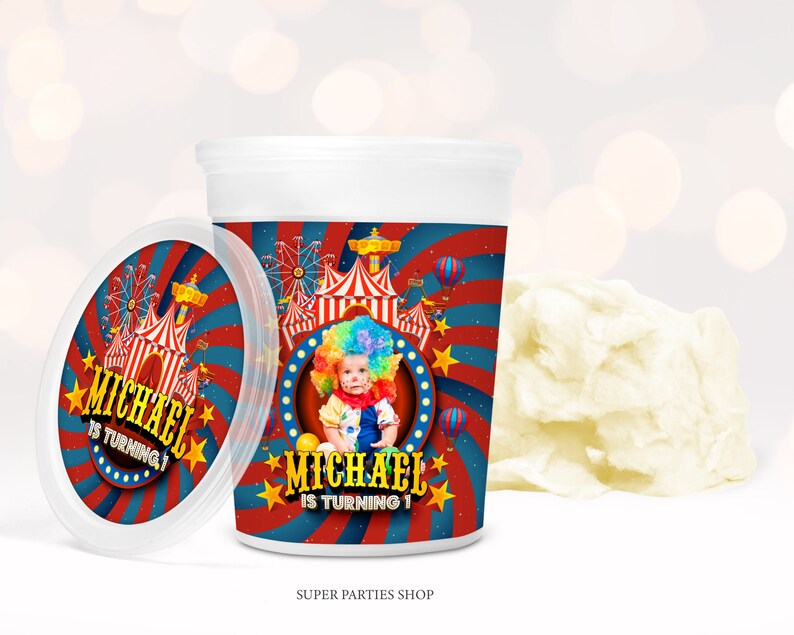 Circus Cotton Candy Label Printable Circus Cotton Tube Label - Etsy
