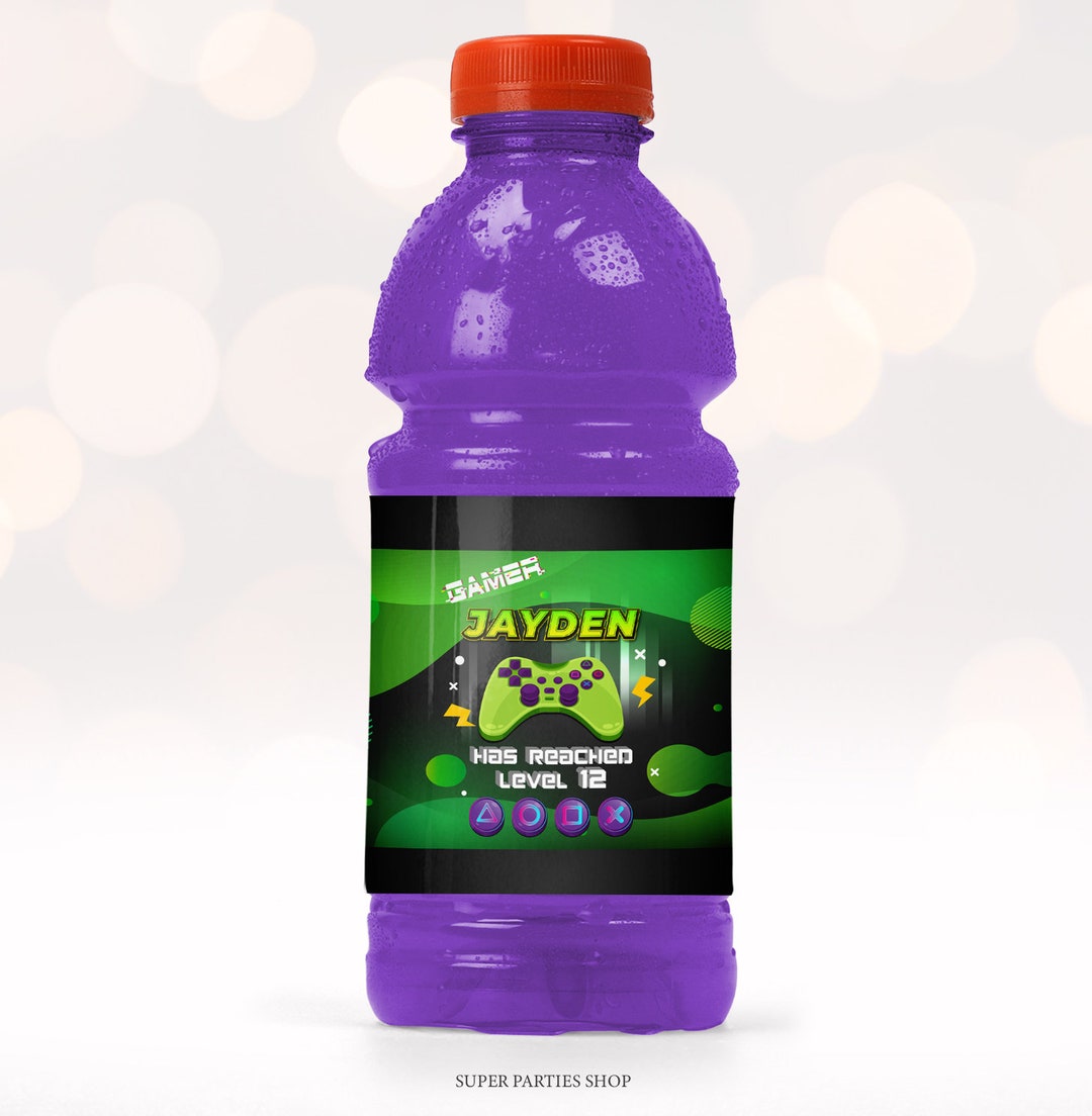 Gamer Bottle Label Printable Sport Drink Gamer Birthday - Etsy