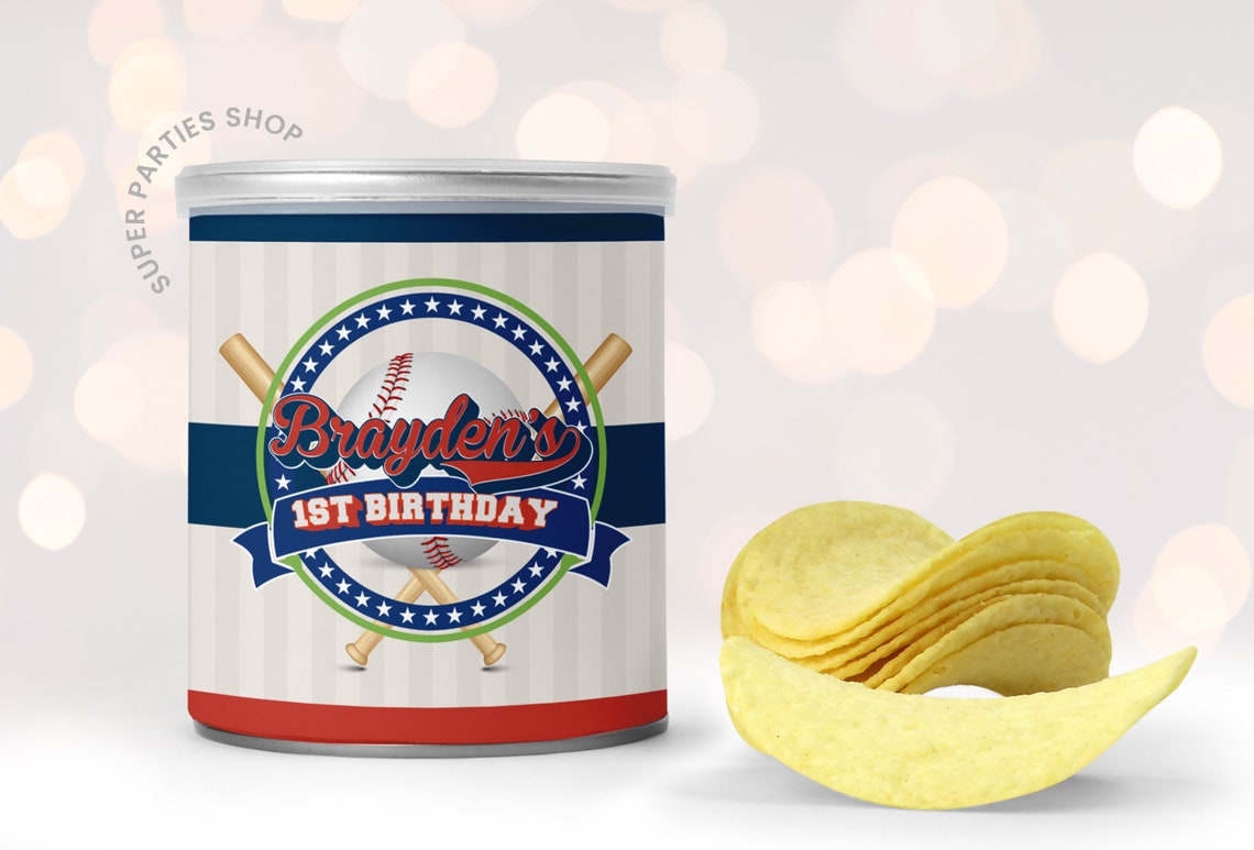 Baseball Chip Tube Printable Baseball Theme Potatoes Chip | Etsy