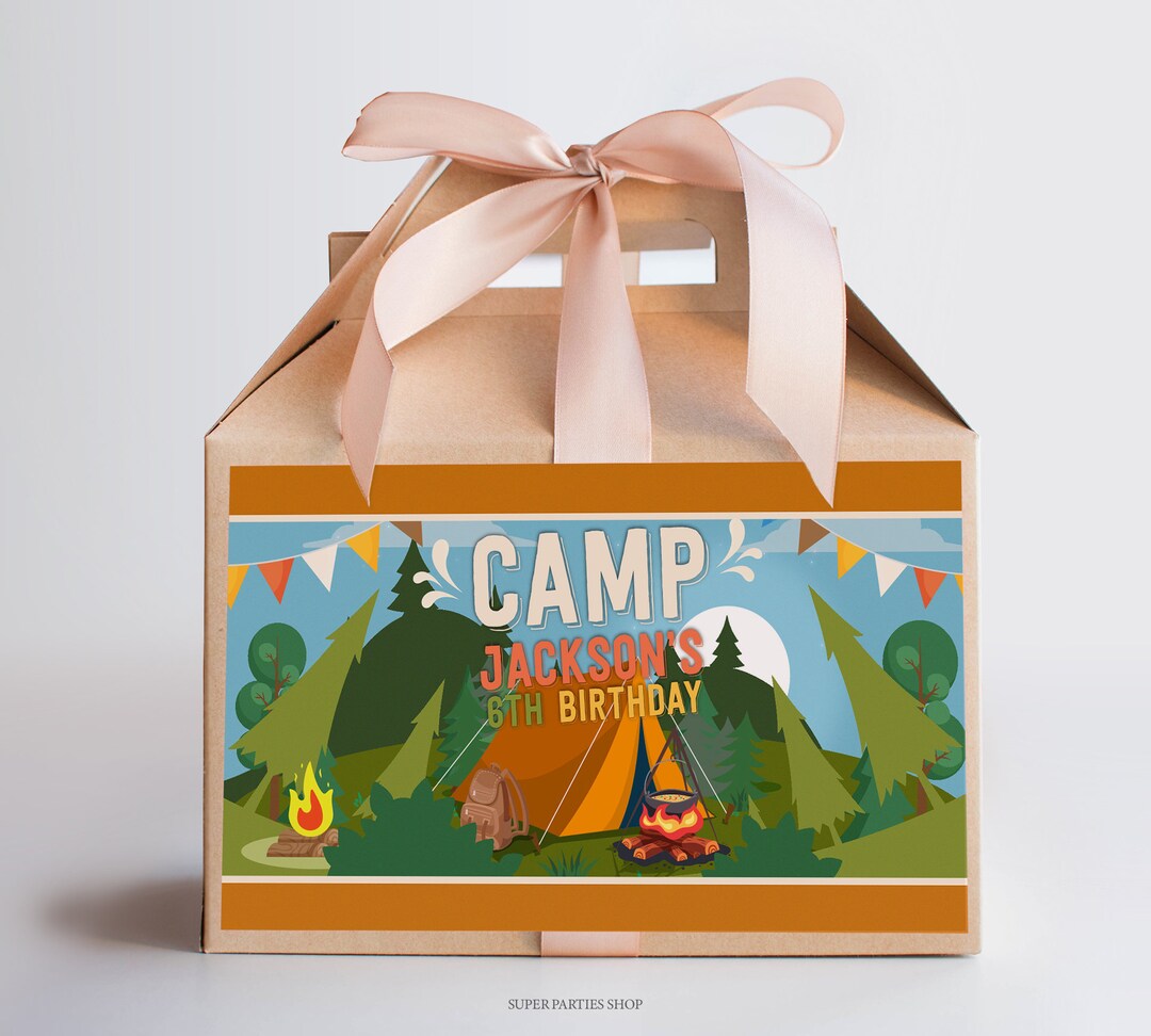 Camping Gable Box Printable Party Items, Camp Party Printables ...