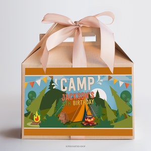 Camping Gable Box Printable Party Items, Camp Party Printables ...