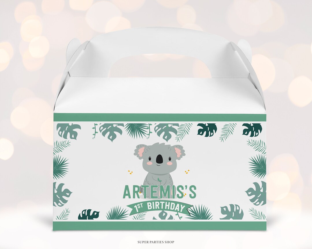 Koala Gable Box Label Printable, Australian Theme Party, Koala Candy ...
