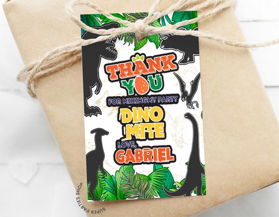 Dinosaur Favor Tag Printable Gift Label Favor Sticker - Etsy