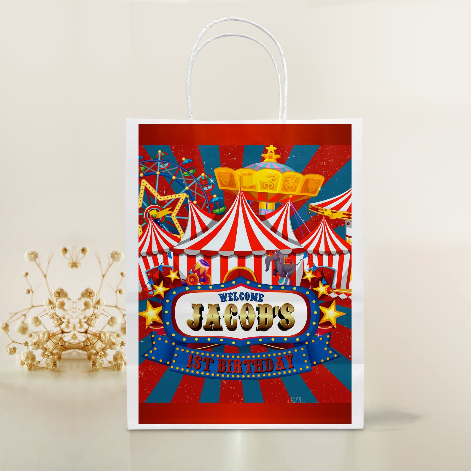 Circus Gift Bags Label Printable Circus Tent Favor Bag - Etsy