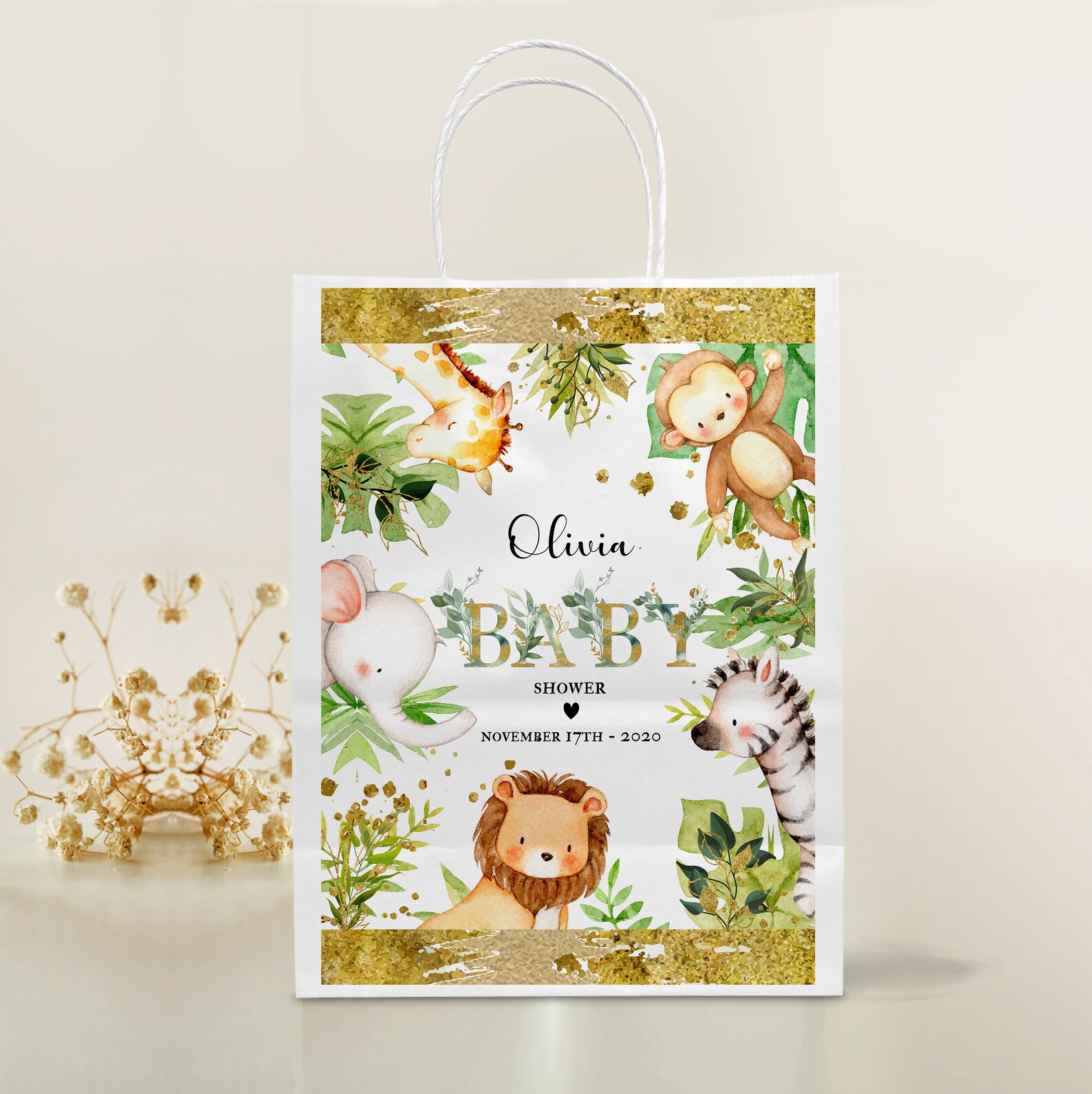 Jungle Gift Bags Label Printable Snack bag Safari Wild | Etsy