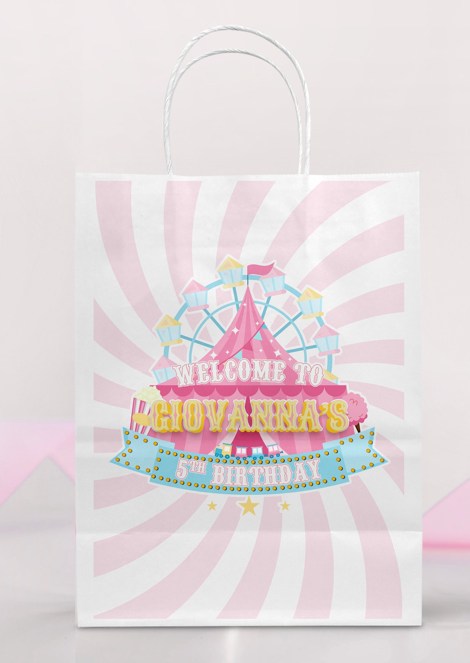 Circus Gift Bags Label Printable Circus Tent Favor Bag | Etsy