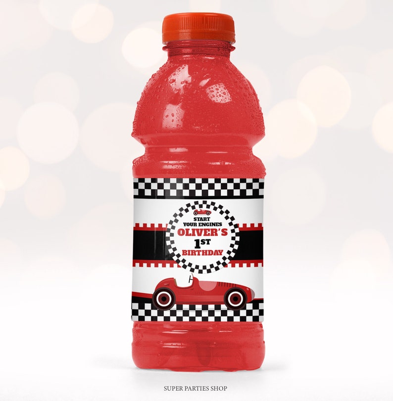 Race Cars Bottle Label Printable Snack Treat Roadster - Etsy