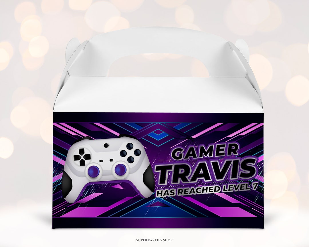 Gamer Gable Box Label Printable, Custom Thank Tag Gamer Birthday, Video ...