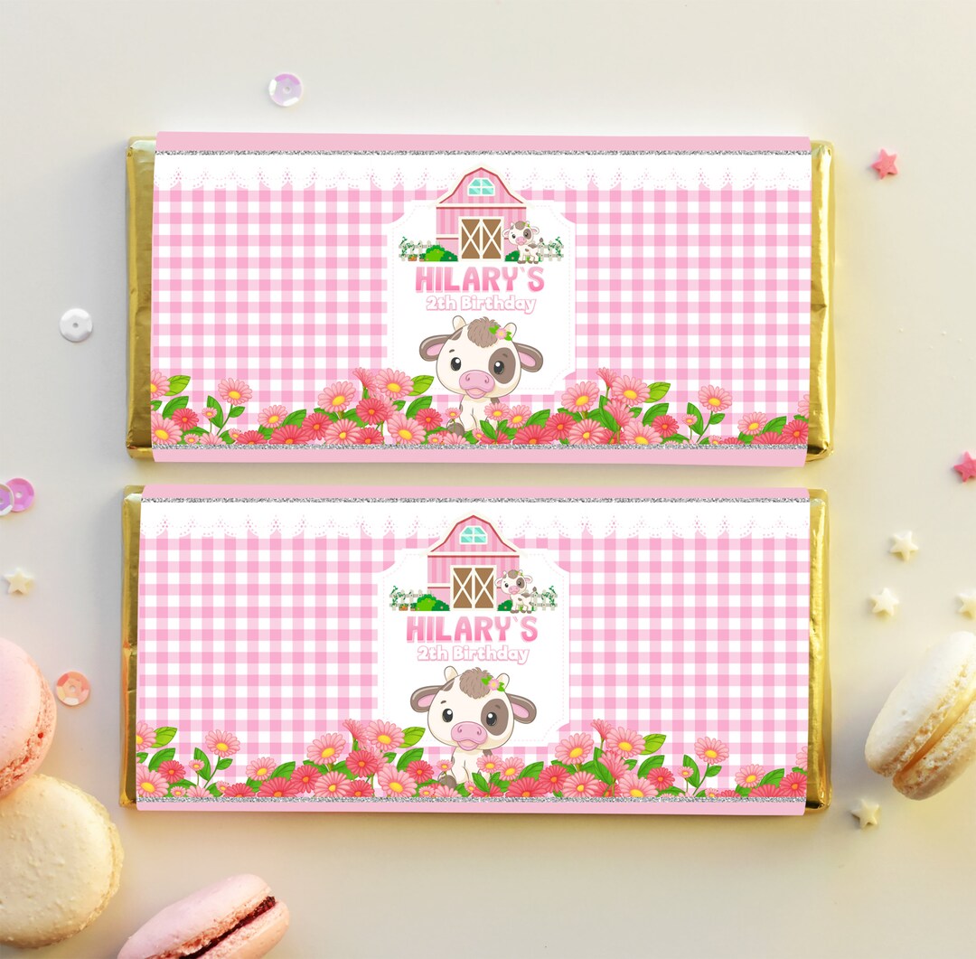 Cow Candy Bar 1.55oz Printable Farm Candy Bar Wrapper - Etsy
