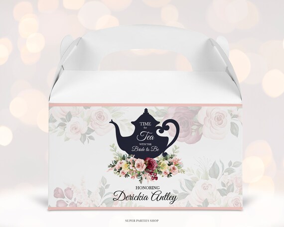 Tea Party GABLE BOX Label Printable Tea Party Favors Tea - Etsy