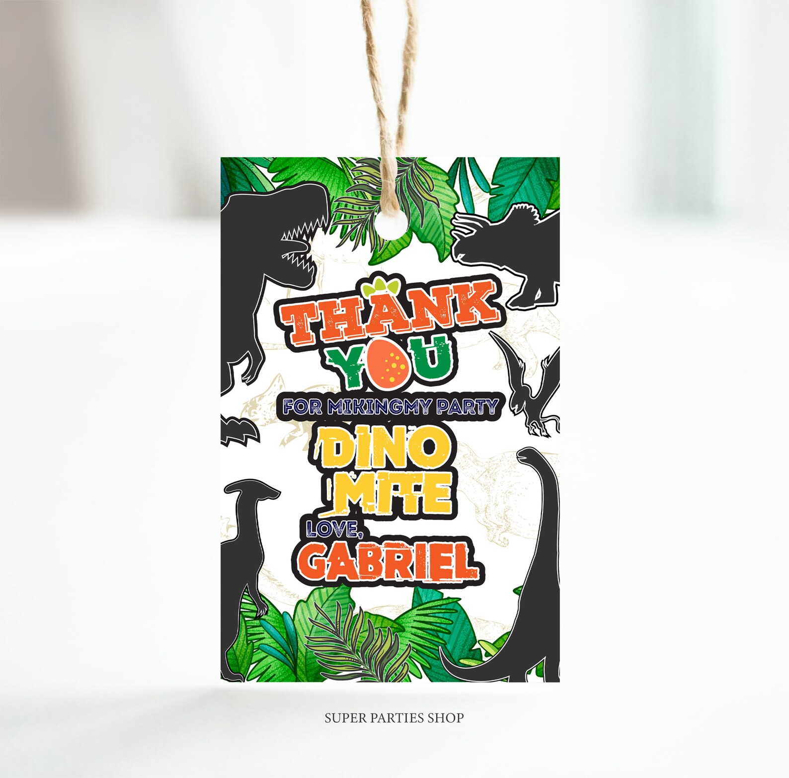 Dinosaur Favor Tag Printable Gift Label Favor Sticker - Etsy