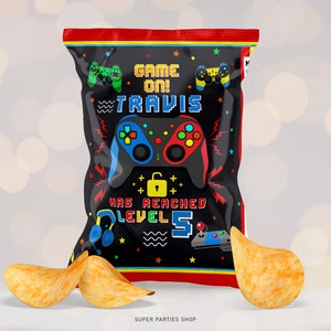 Gamer Chips Bags Printable, Custom Chip Bags, Gamer Birthday, Video ...