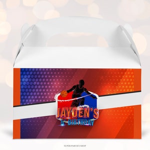 Basketball Gable Box Label PRINTABLE Treat Boxbasketball - Etsy