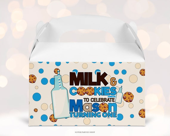 Cookie & Milk Gable Box Label Printable Treat Box Labels - Etsy