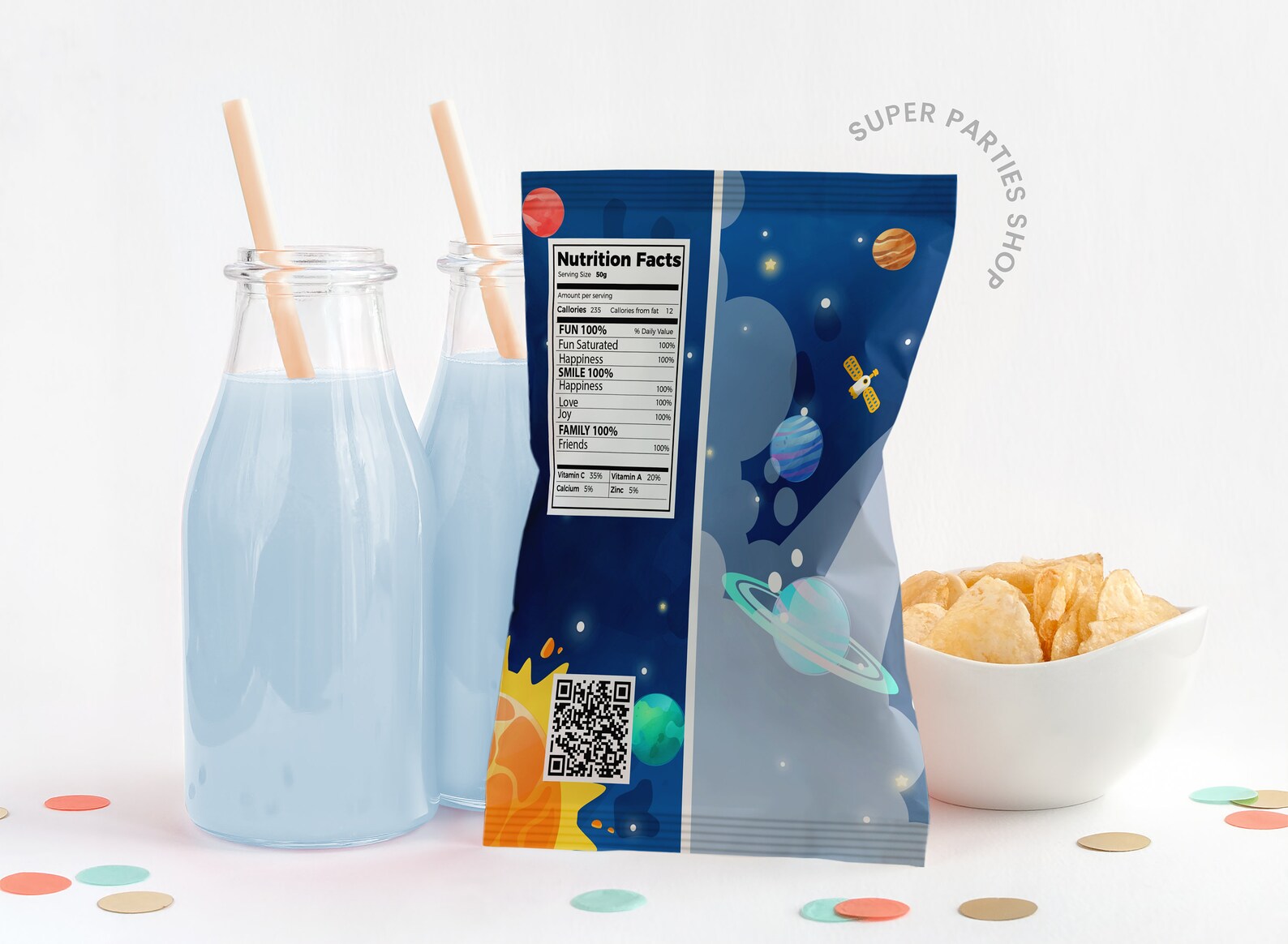 Space Chips Bag Printable Astronaut Birthday Gift Wrapper - Etsy