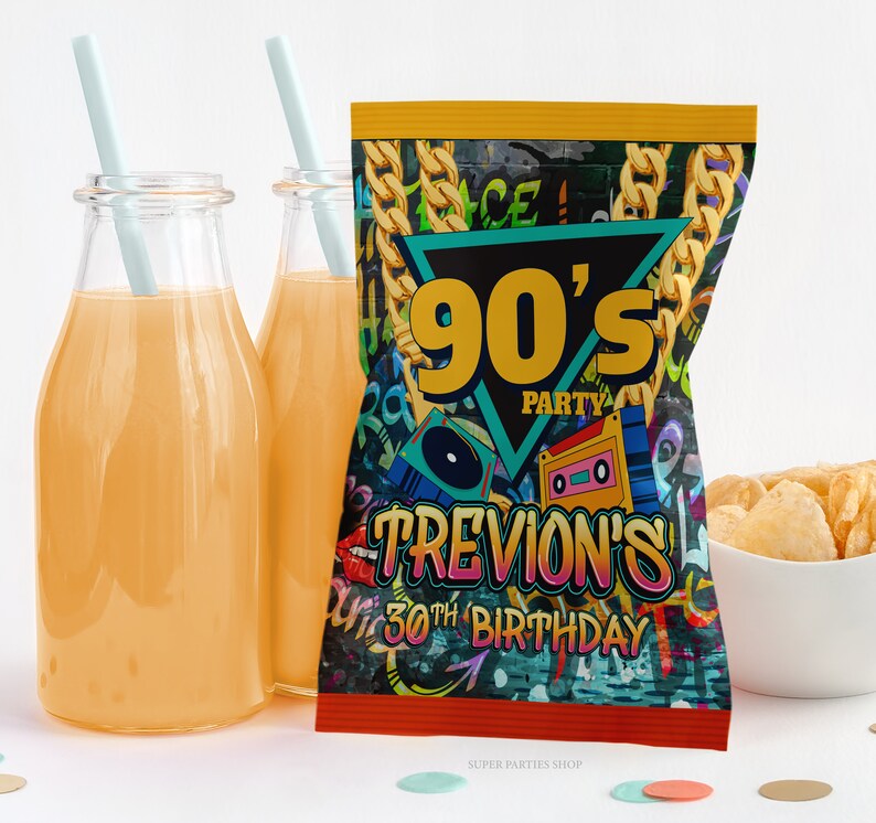 90s Printable Chip Bags Snack Bag Throwback Retro Love the - Etsy