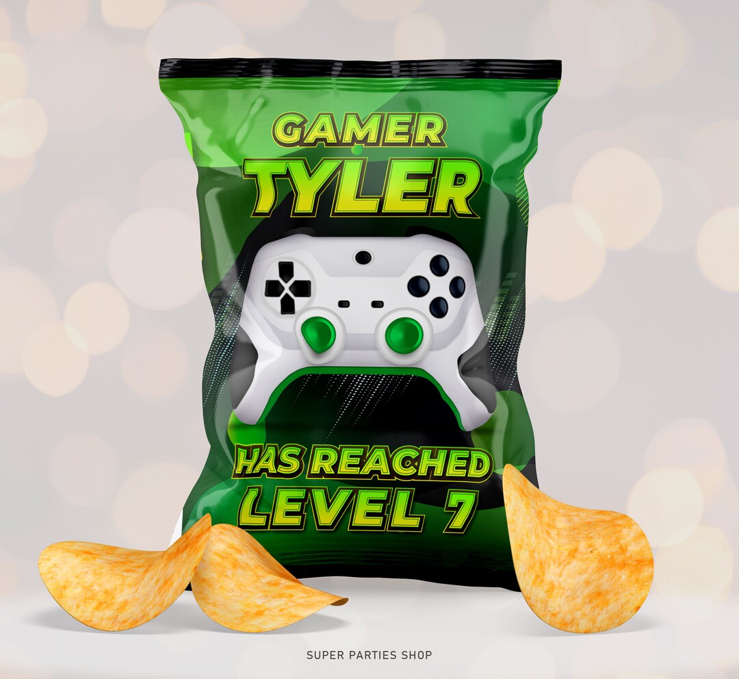 Gamer Chips Bags Printable, Custom Chip Bags, Gamer Birthday, Video ...