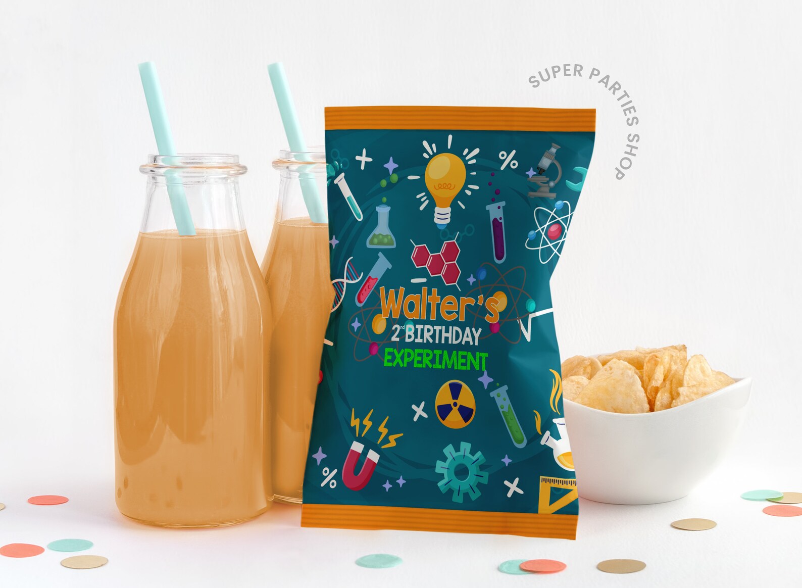 Mad Science Chip Bag Printable Science Birthday Scientist - Etsy
