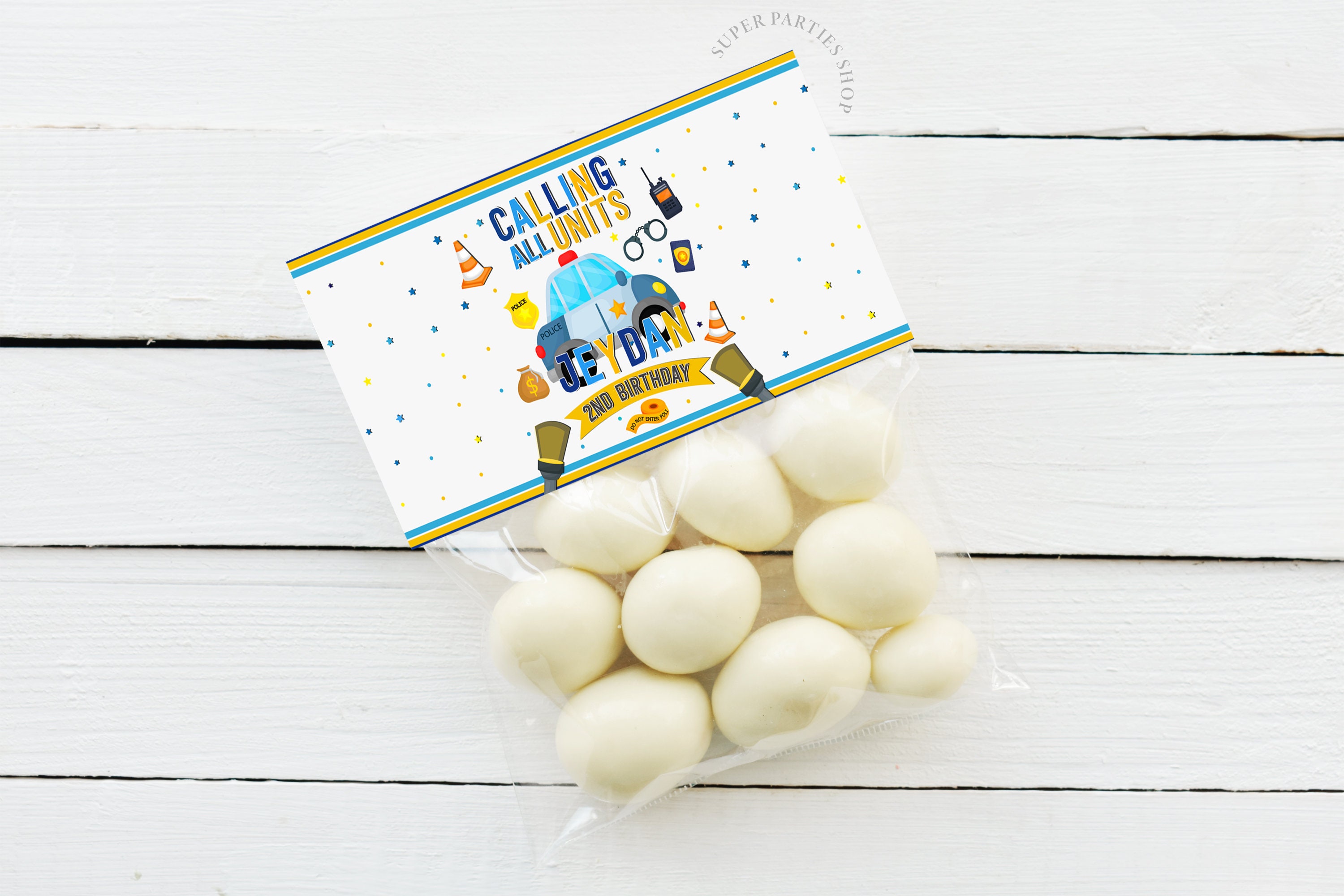 Police Party Bundle Kit Printable Police Birthday Snack Bag - Etsy