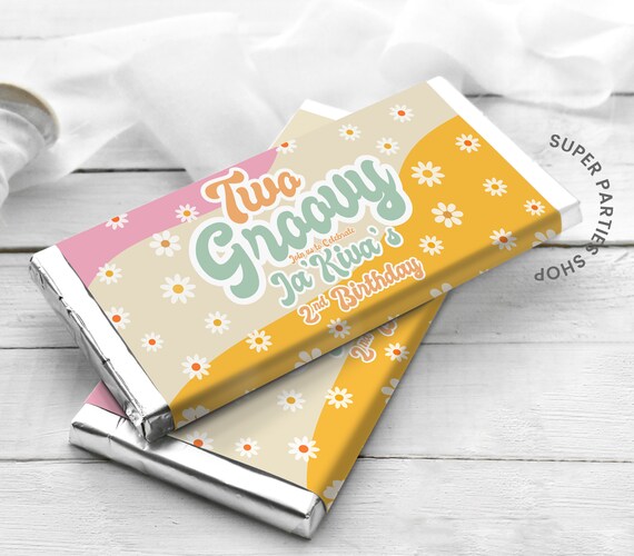 Groovy Candy Bar Wrapper Printable Flower Power Birthday | Etsy
