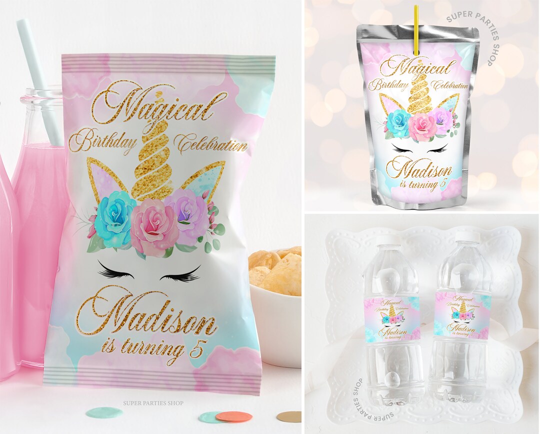 Unicorn Party Kit Printable Unicorn Printable Snack Treat - Etsy