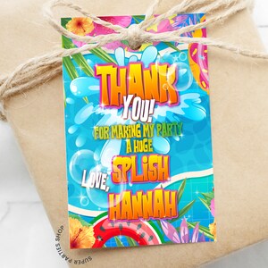 Pool Party Favor Tag Label Printable, Pool Birthday Supplies, Pool ...