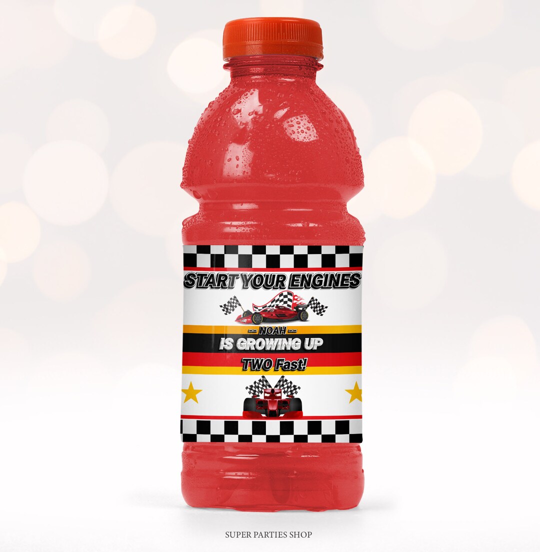 Race Cars Bottle Label Printable, Snack Treat, Roadster Birthday ...