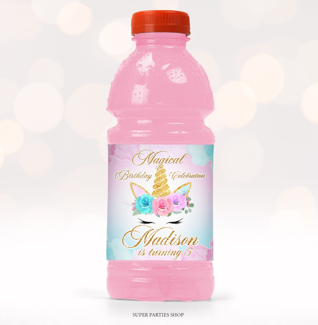 Unicorn Bottle Labels Printable, Sport Bottle Label, Unicorn Magical ...