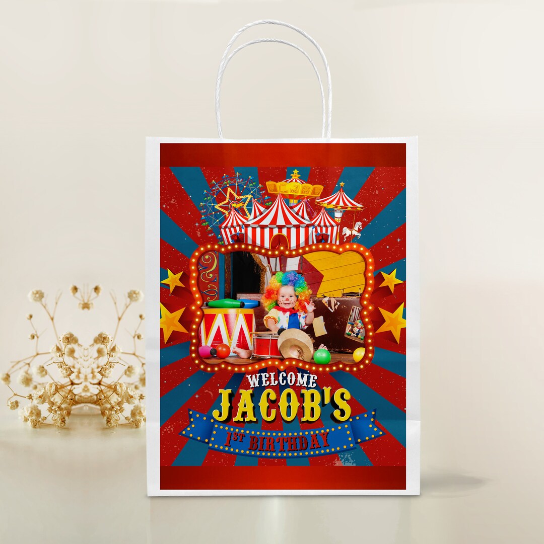 Circus Gift Bags Label Printable Circus Tent Favor Bag - Etsy
