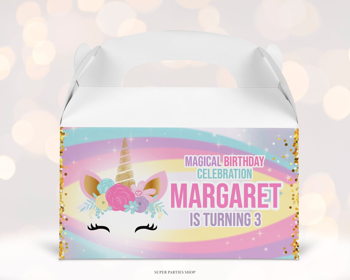 Unicorn Printable GABLE BOX LABEL Craft Box Label Unicorn - Etsy