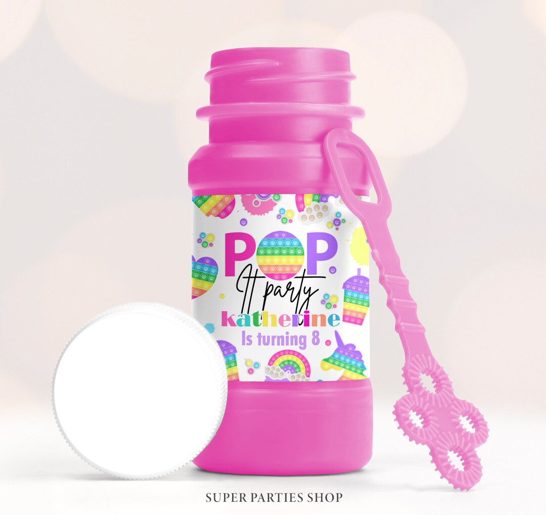 Pop It Bubble Bottle Label Printable Party Favor Fidget Toy - Etsy