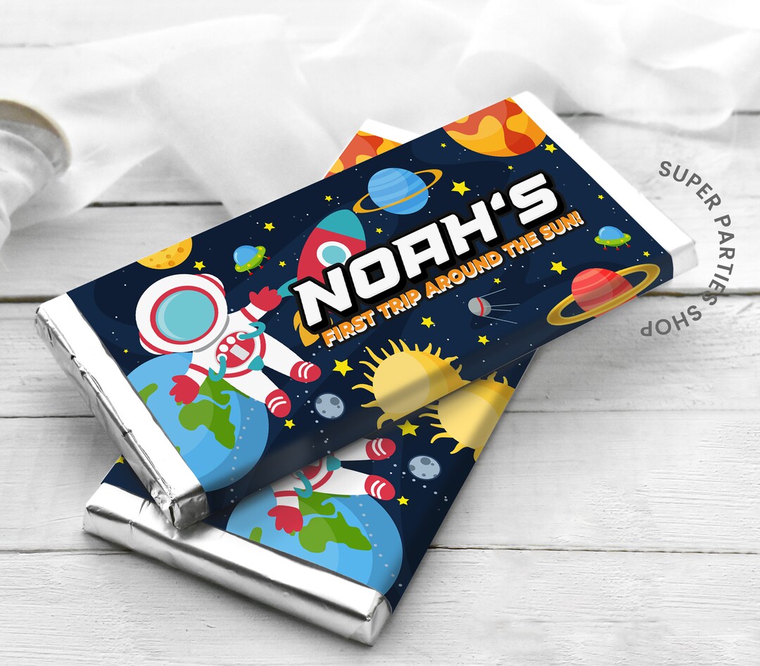 Space Candy Bar 1.55oz Printable Astronaut Birthday Gift Wrapper Galaxy ...