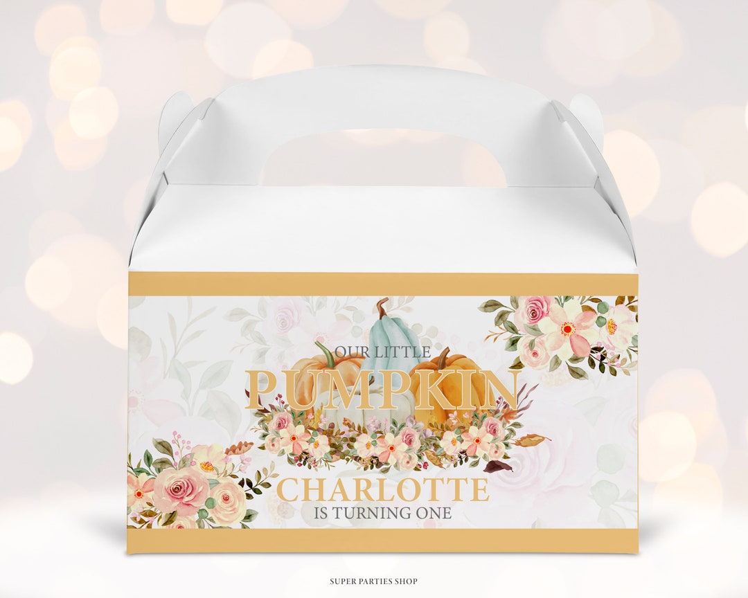 Little Pumpkin Gable Box Label Printables, Pumpkin Baby Shower Favors ...