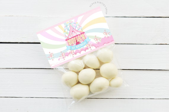Circus Party Candy Bag Topper Printable Circus tent | Etsy