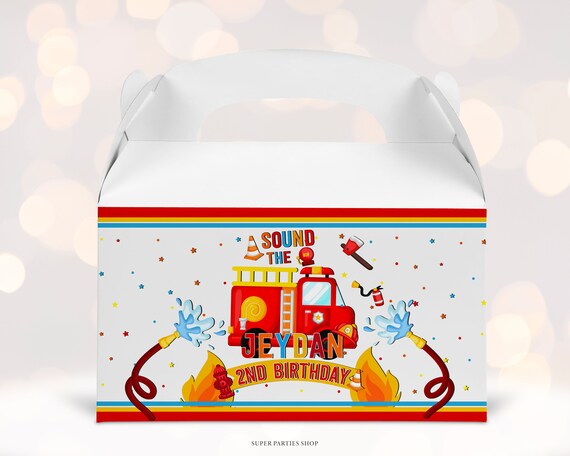 Firefighter Gable Box Label Printable Firetruck Potatoes | Etsy