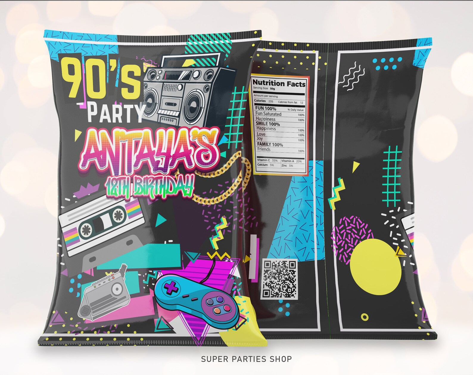 90s Printable Chip Bags Snack Bag Throwback Retro Love the - Etsy