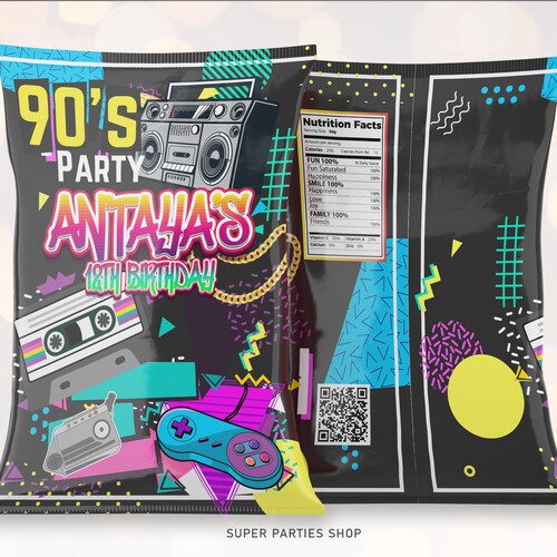 90s Candy Bag Topper Label Printable Throwback Retro Love - Etsy