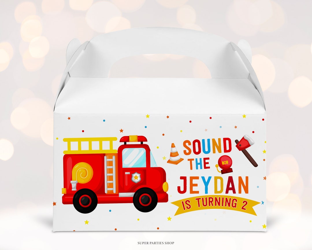 Firefighter Gable Box Label Printable , Firetruck Potatoes, Firefighter ...
