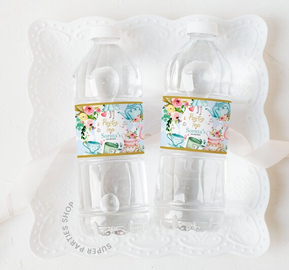 Tea Party Water Bottle Label Printable Tea Party Favors Tea - Etsy