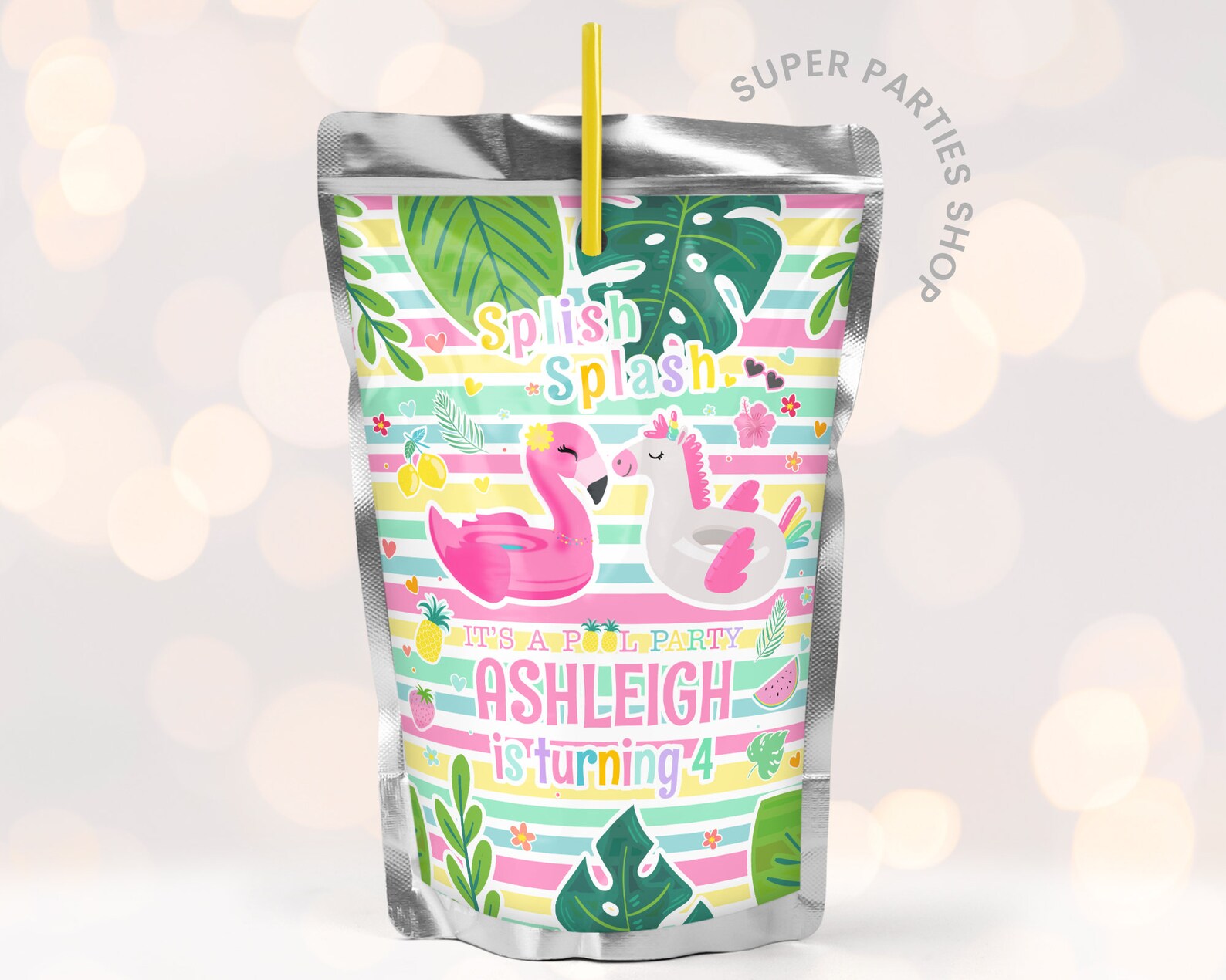 Flamingo Party Bundle Printable Snack Treat Tropical - Etsy