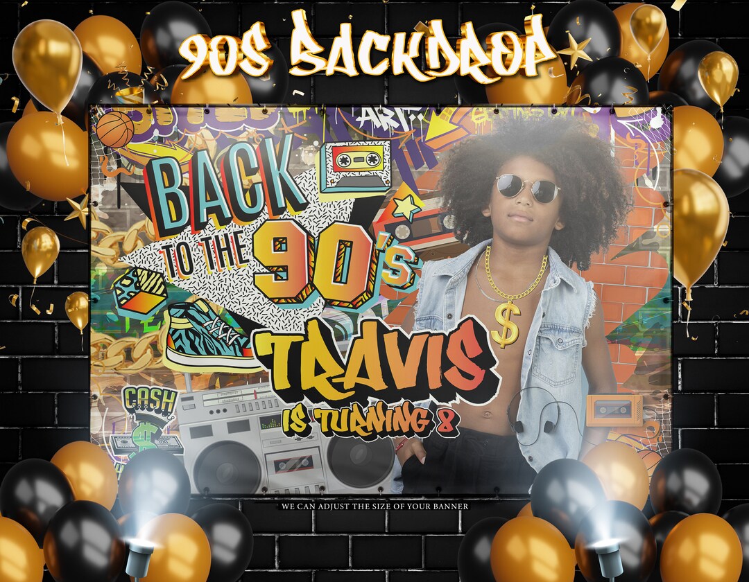 90s Party Backdrop Printable, Throwback Retro Banner, Love the 80's 90 ...