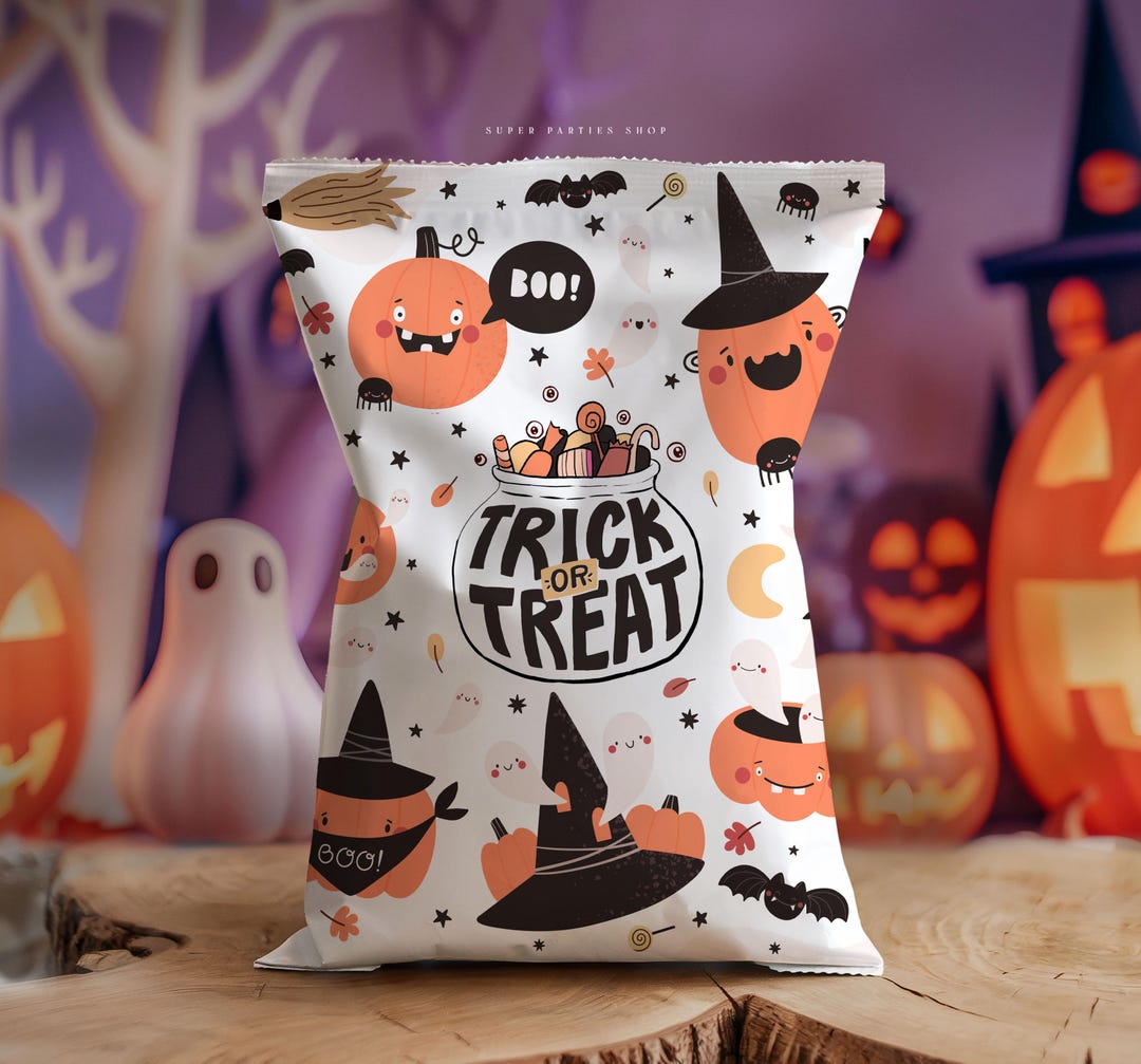Halloween Chip Bag, Instant Download, Trick or Treat Chip Bag Wrappers ...