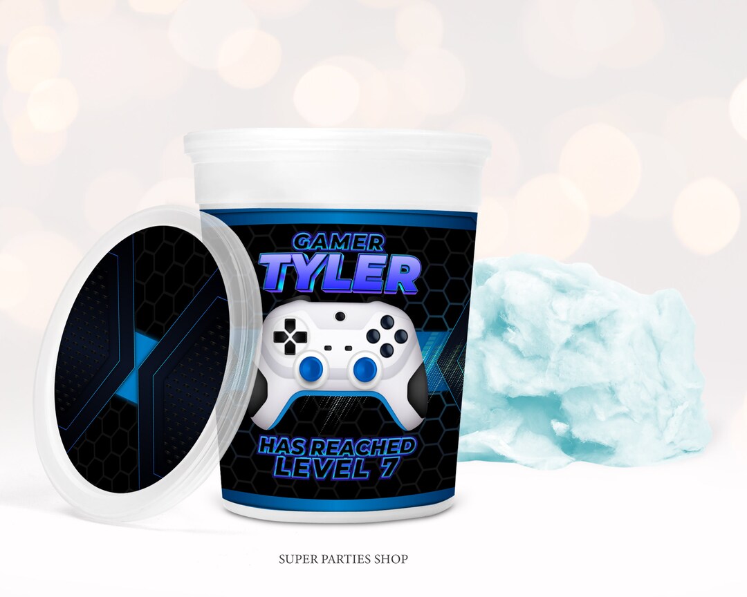 Gamer Cotton Candy Labels Printable, Custom Gamer Birthday, Video Game ...