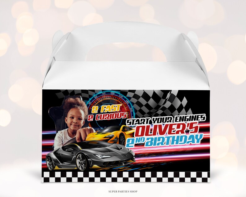 Race Cars Gable Box LABEL Printable Snack Treat Roadster - Etsy