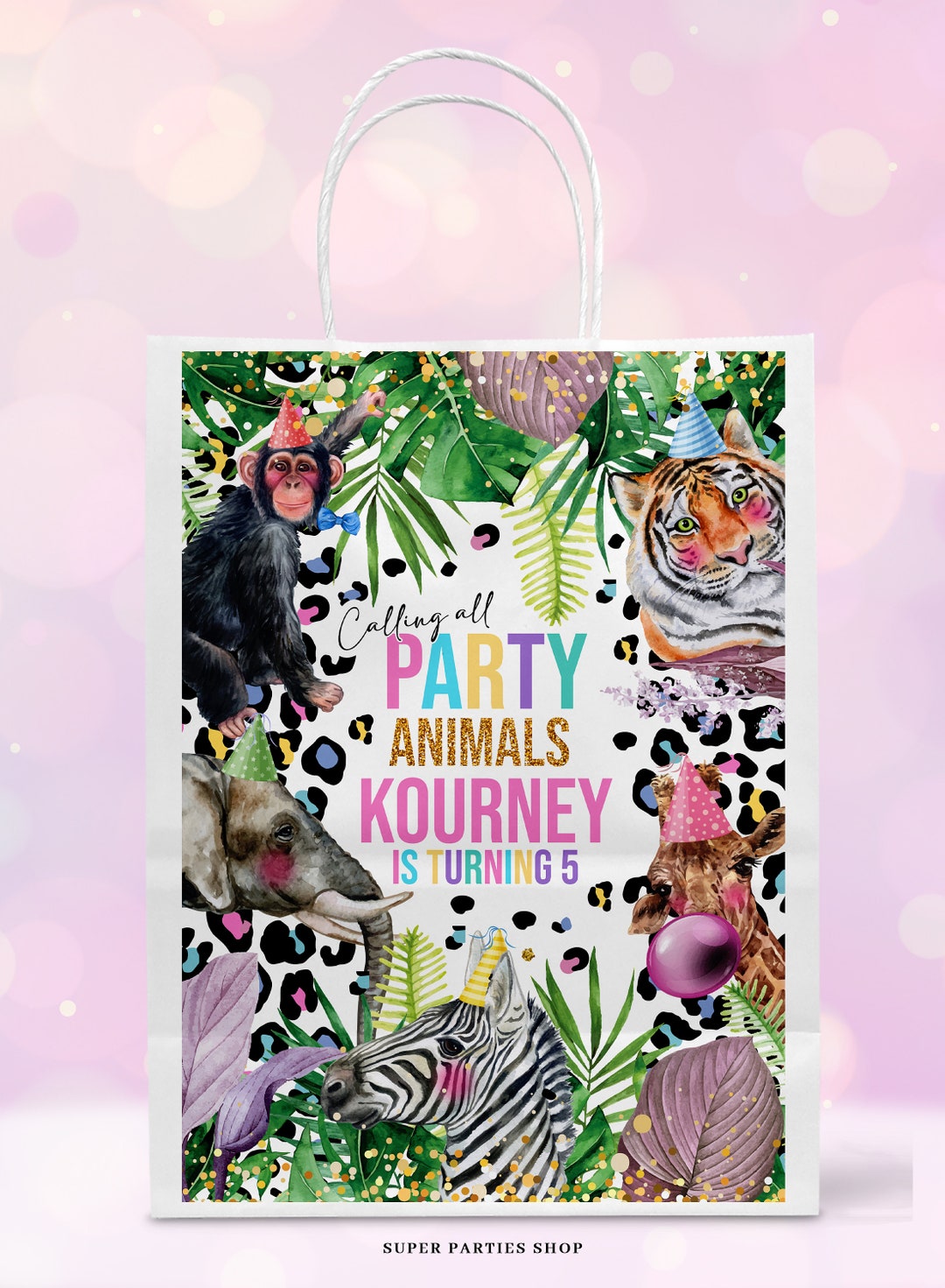 Jungle Gift Bags Label Printable , Snack Bag Safari ,wild Two, Label ...