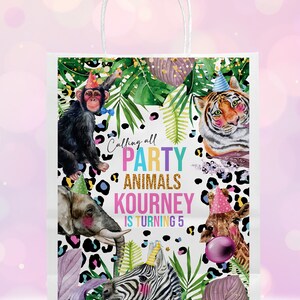 Jungle Gift Bags Label Printable , Snack Bag Safari ,wild Two, Label ...