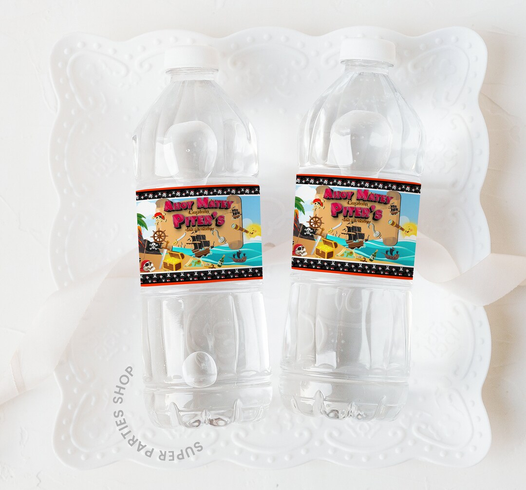Pirate Water Bottle Label Printable Pirate Birthday, Pirate Party ...
