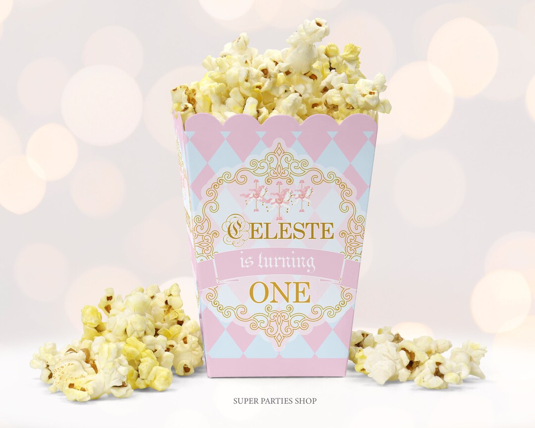 Carousel Popcorn Box PRINTABLE Merry Go Roundcircus Carnival - Etsy