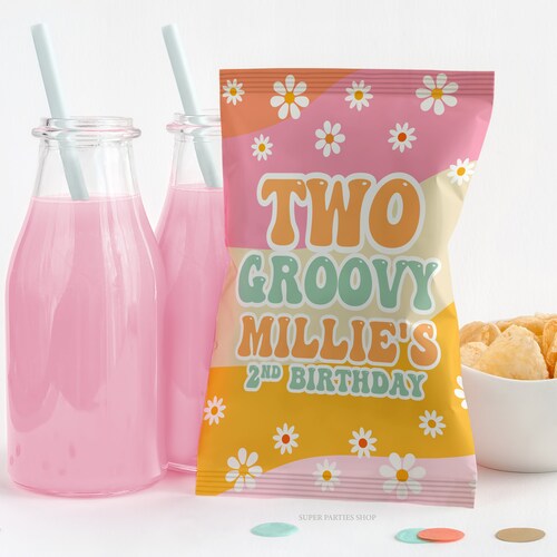 INSTANT DOWNLOAD Hippie Flower Power Chip Bag Printable - Etsy